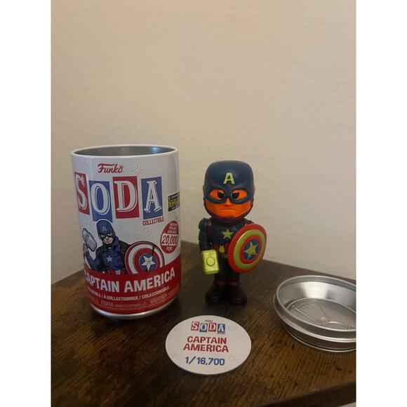 Marvel | Toys | Customized Orange Blacklight Captain America Funko Soda ...